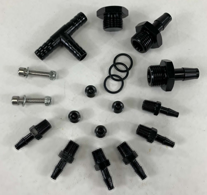 Black 1/8NPT 6 Port Vacuum Manifold Kit fit Turbo Boost Intake Manifold ...